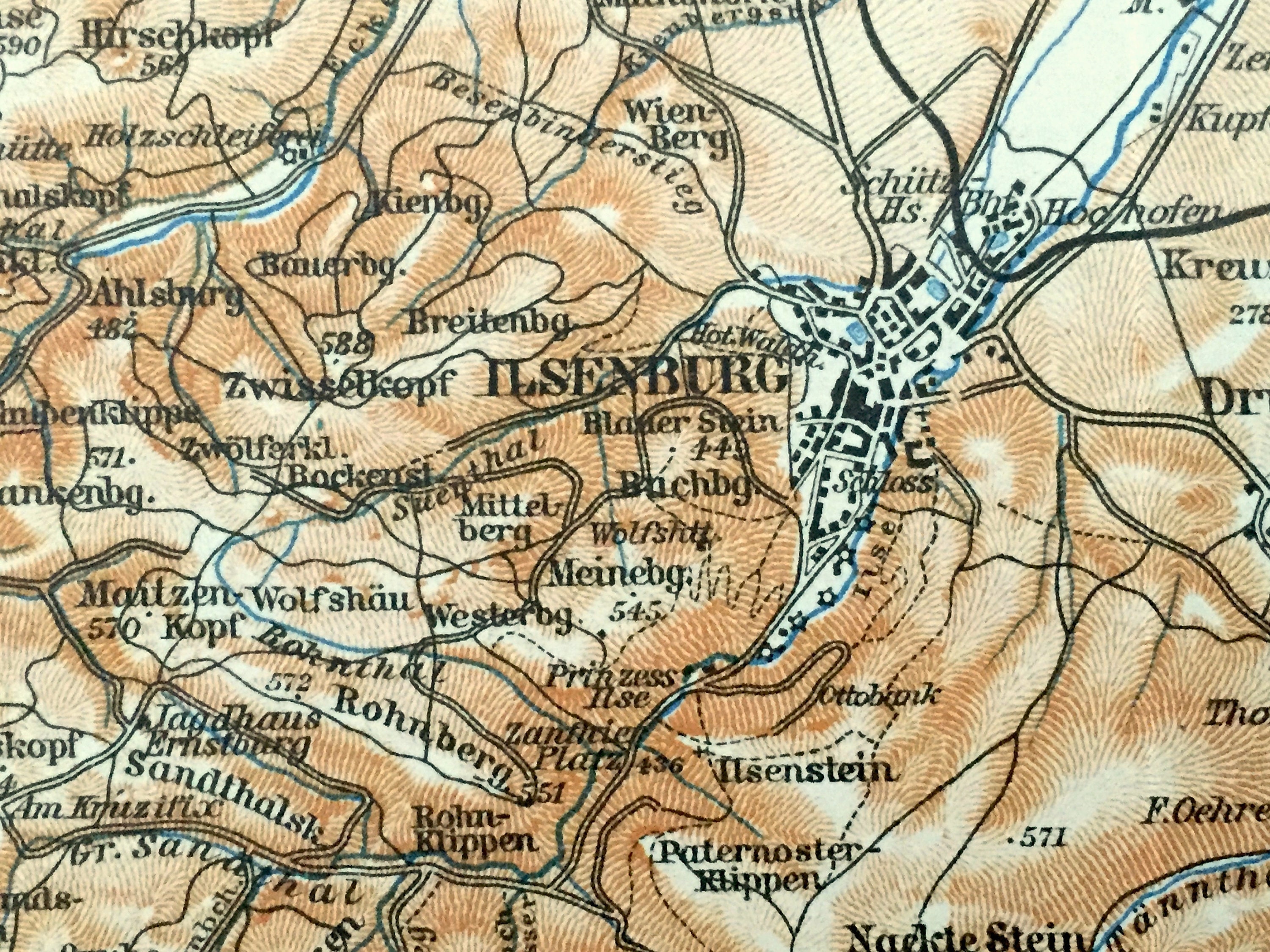 Antique 1925 Brocken, Germany Map From Baedekers Guide Atlas – Bad ...