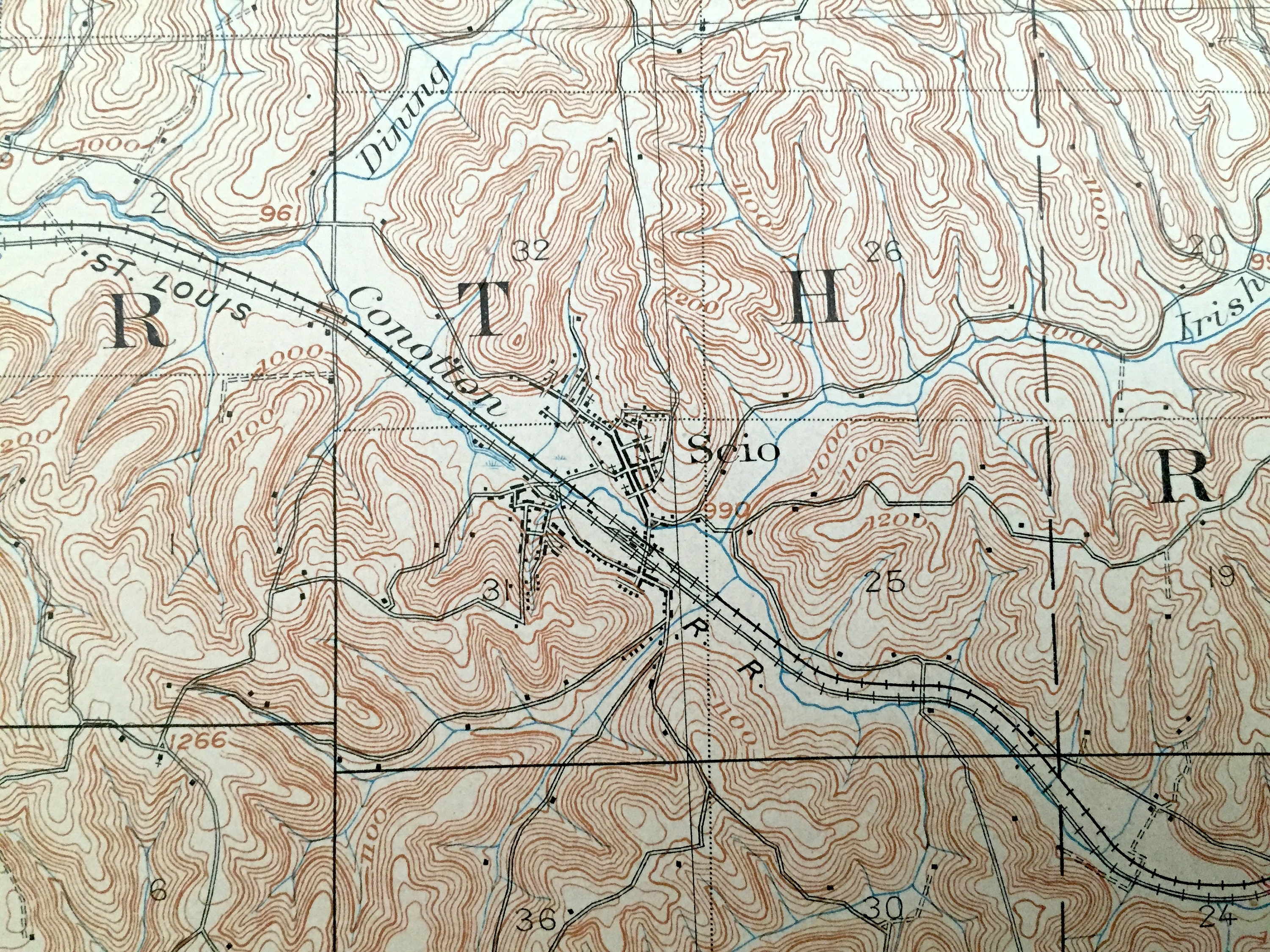 Antique Scio Ohio 1904 US Geological Survey Topographic Map | Etsy