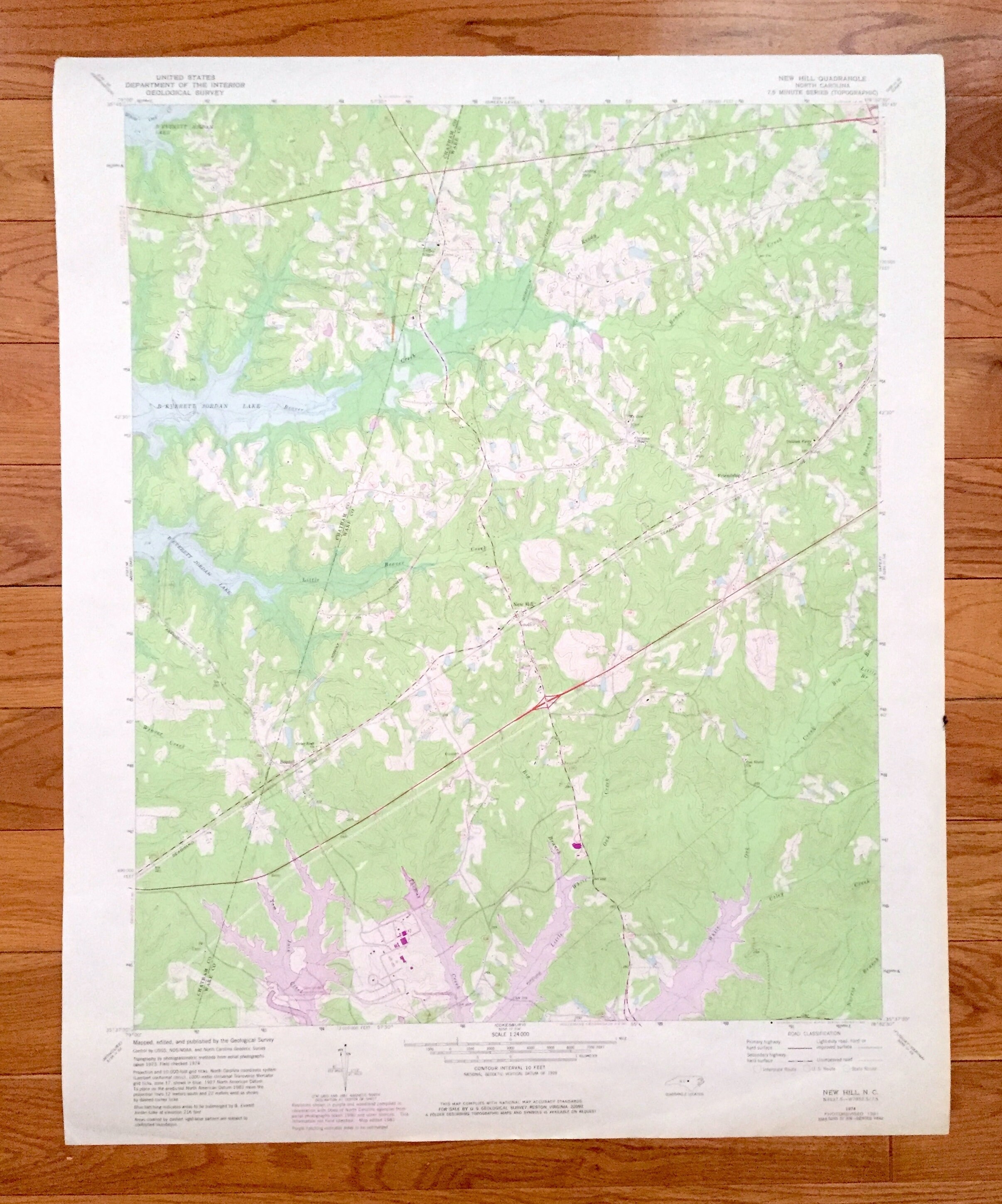 Antique New Hill North Carolina 1974 US Geological Survey | Etsy
