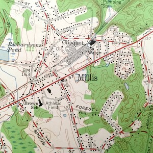 Antique Medfield, Massachusetts 1957 US Geological Survey Topographic ...