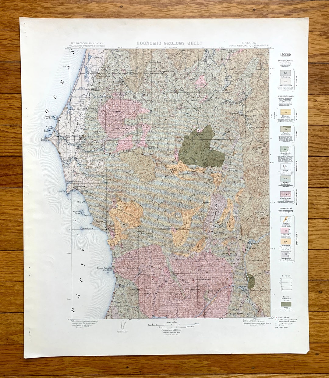 Antique Port Orford, Oregon 1902 US Geological Survey Topographic Map ...