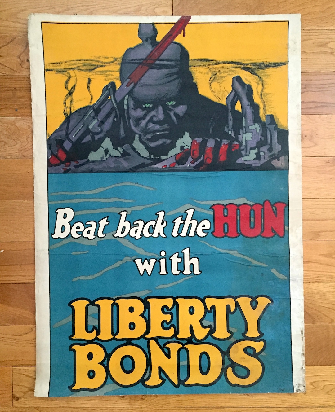 Original 1918 Beat Back the Hun With Liberty Bonds WWI Poster by ...