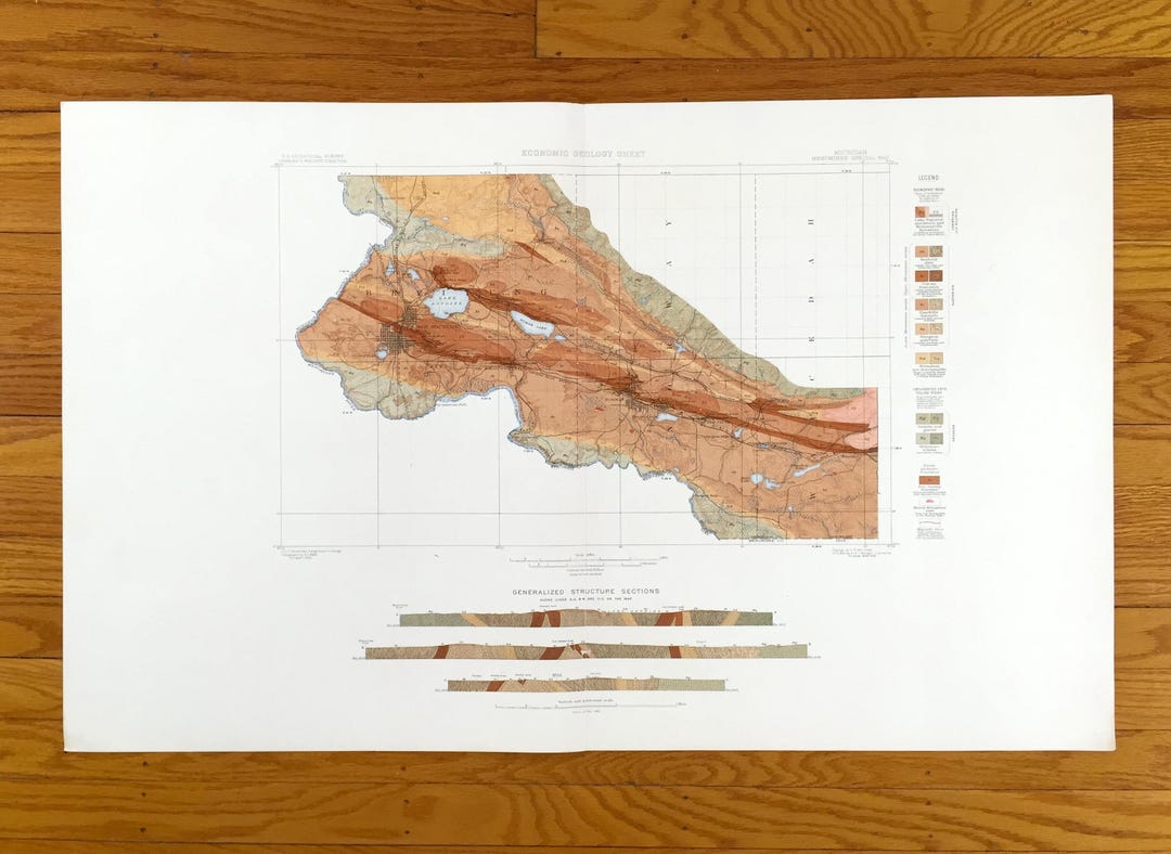 Antique Dickinson County, Michigan 1900 US Geological Survey ...
