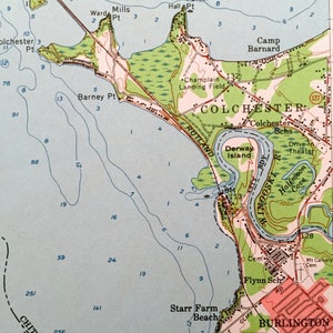 Antique Plattsburgh, New York & South Hero Island, Vermont 1956 US ...