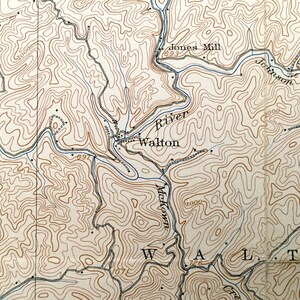 Antique Walton, West Virginia 1907 US Geological Survey Topographic Map ...