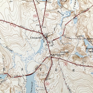 Antique Chepachet, Rhode Island 1943 US Geological Survey Topographic ...