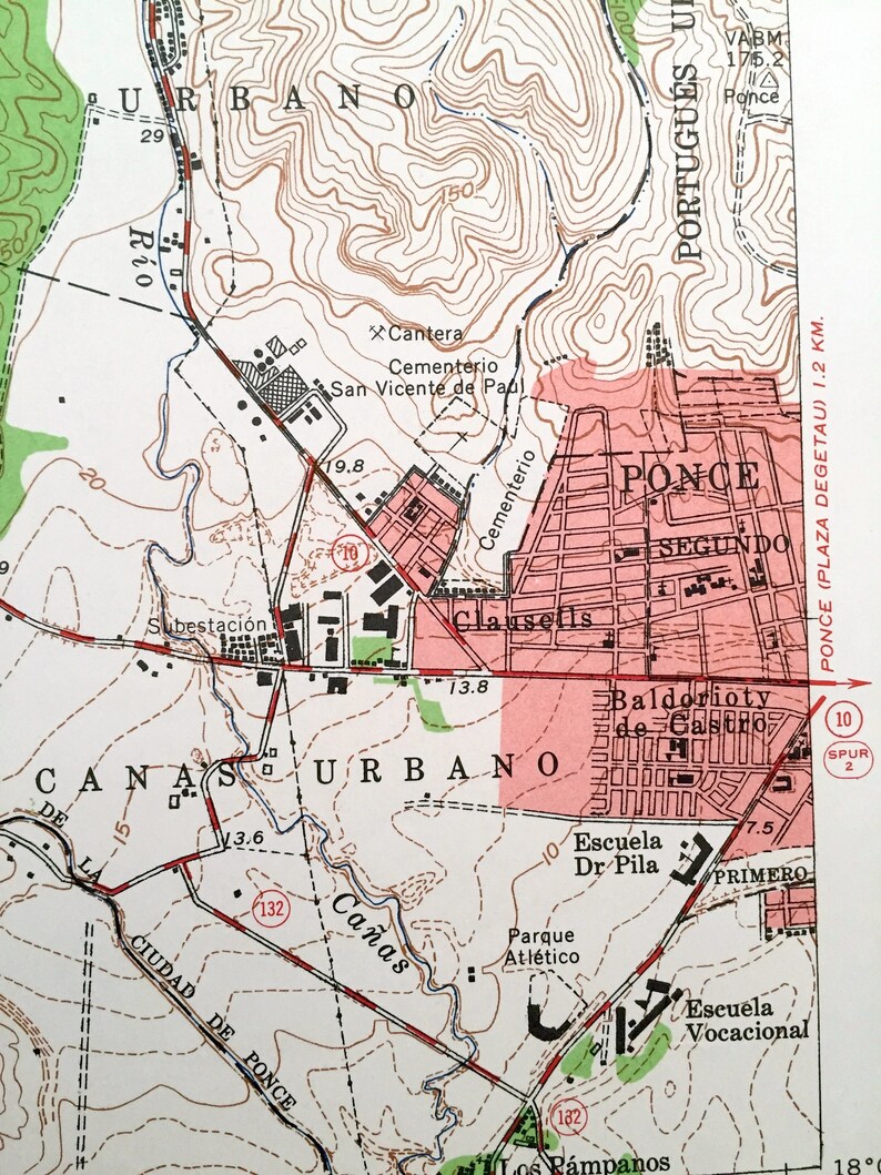 Antique Peñuelas Puerto Rico 1958 US Geological Survey | Etsy