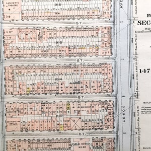 Antique Manhattan, New York City Map From Bromley's 1925 Manhattan Land ...