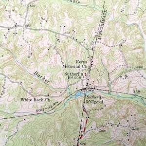 Antique Milton, North Carolina 1956 US Geological Survey Topographic ...