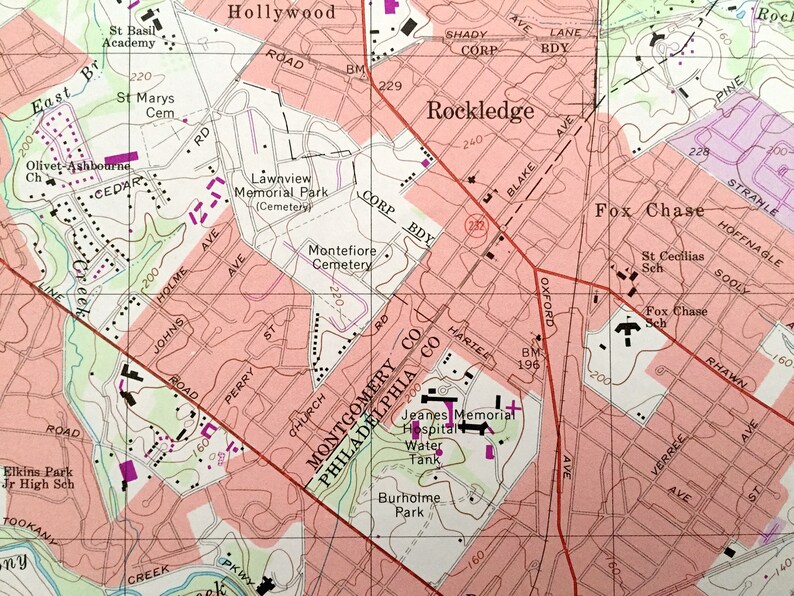 Antique Philadelphia Pennsylvania 1997 US Geological Survey - Etsy