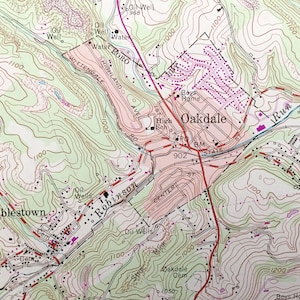 Antique Oakdale, Pennsylvania 1960 US Geological Survey Topographic Map ...