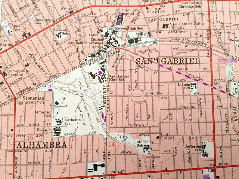 Antique El Monte California 1966 US Geological Survey | Etsy