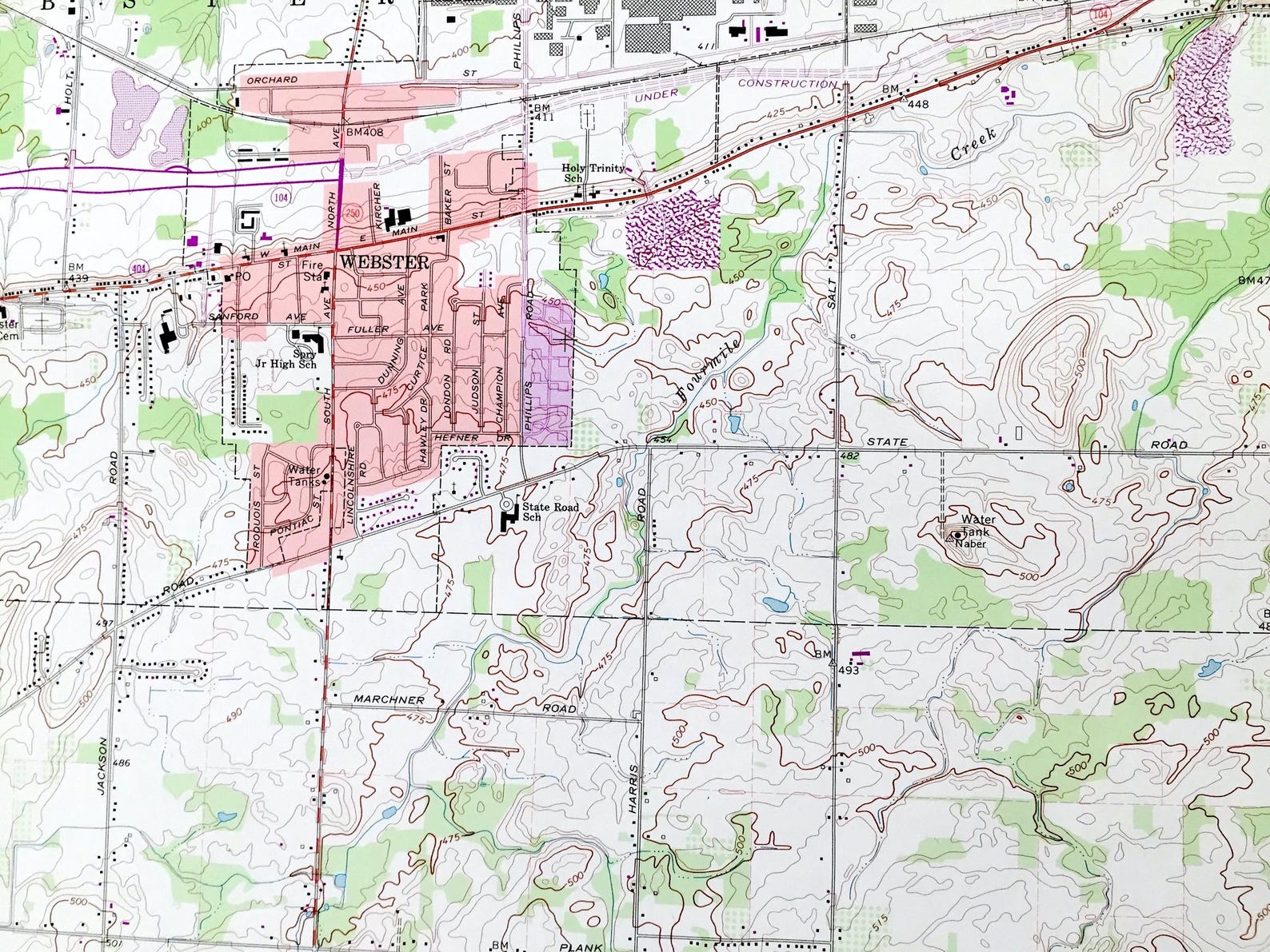 Antique Webster, New York 1971 US Geological Survey Topographic Map ...