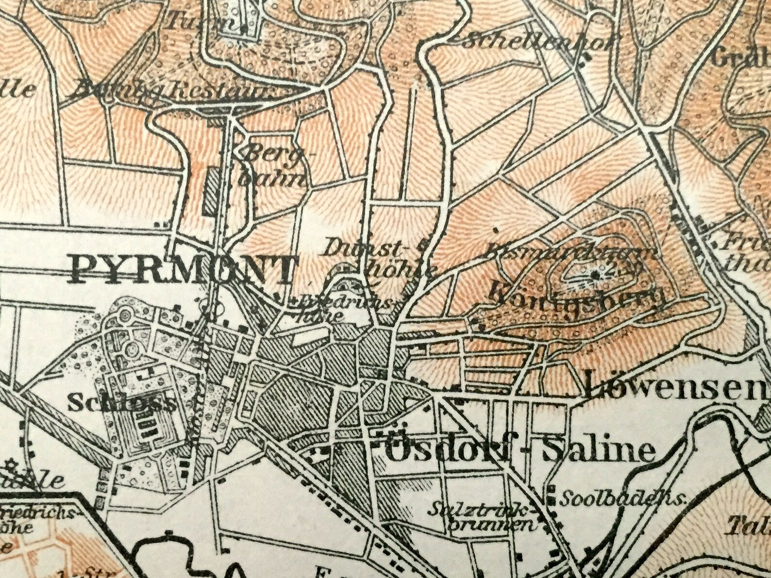 Antique 1925 Hamelin Pyrmont Germany Map From Baedekers Guide - Etsy