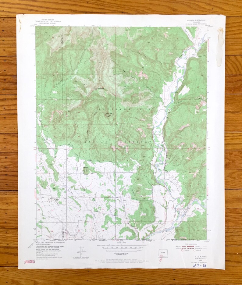 Antique Allison Creek, Colorado 1954 US Geological Survey Topographic ...