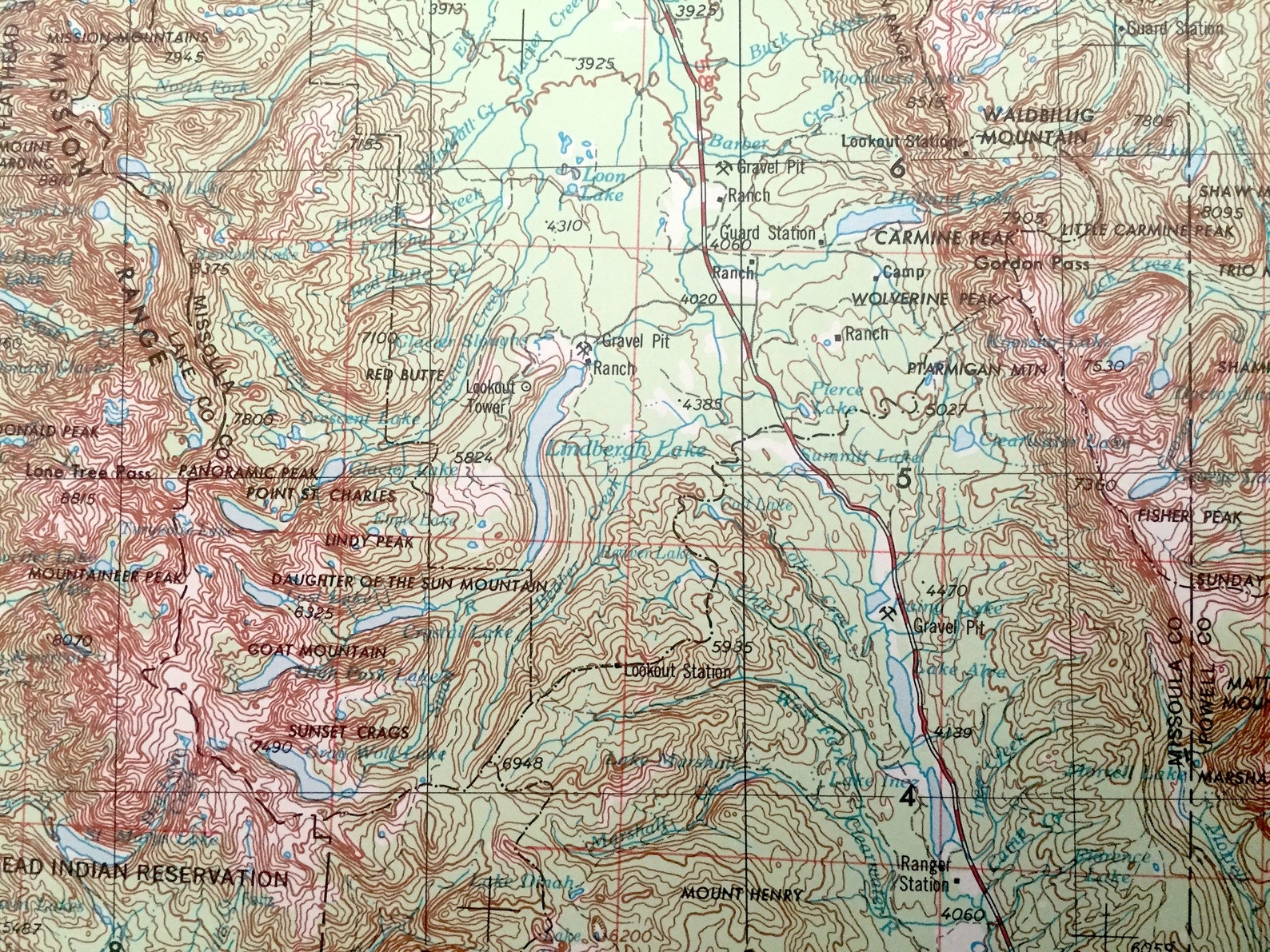 Antique Choteau, Montana 1955 US Geological Survey Topographic Map ...
