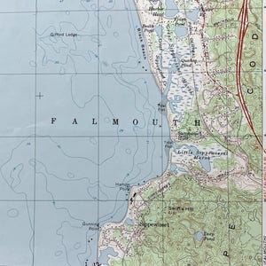 Antique Woods Hole, Massachusetts 1967 US Geological Survey Topographic ...