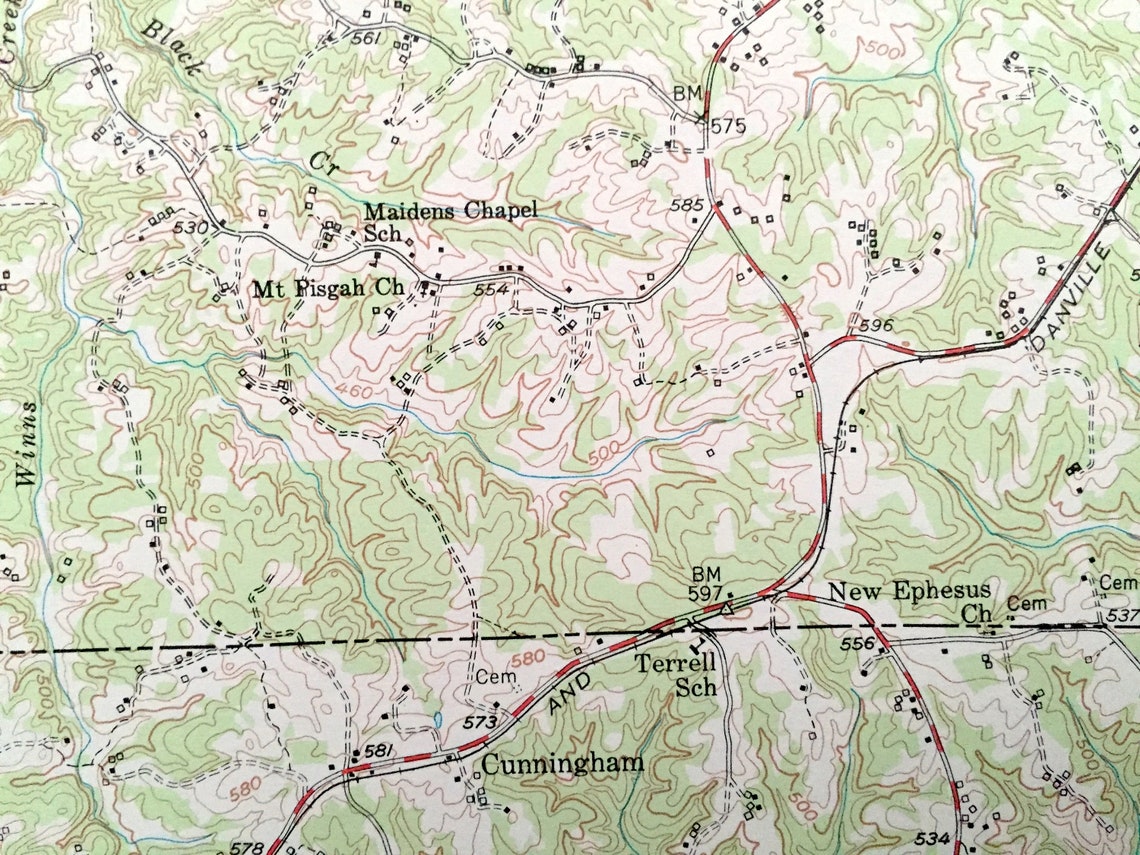 Antique Milton North Carolina 1956 US Geological Survey - Etsy