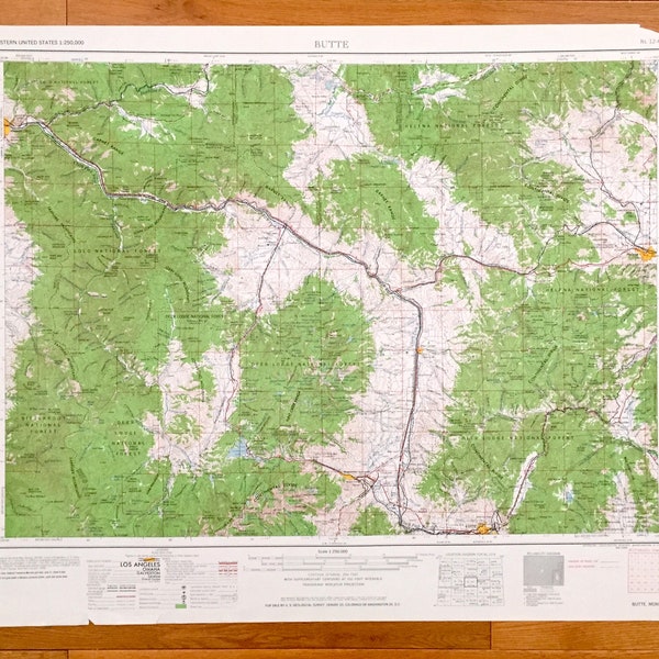 Topo Map of Butte Mt - Etsy