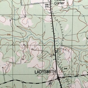 Antique Ladysmith, Virginia 1942 US Army Topographic Map — Spotsylvania ...