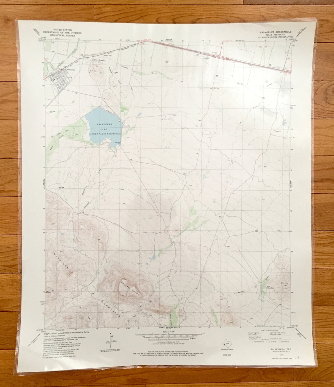 Antique Balmorhea, Texas 1980 US Geological Survey Topographic Map ...
