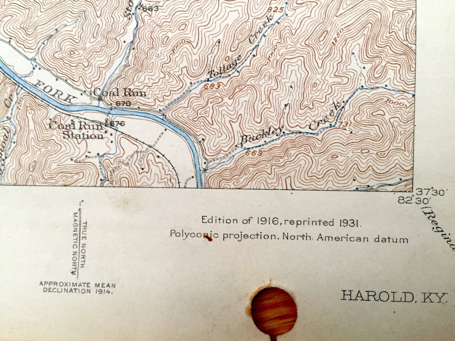 Antique Harold Kentucky 1916 US Geological Survey Topographic - Etsy