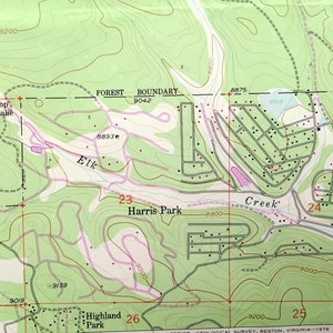 Antique Harris Park, Colorado 1957 US Geological Survey Topographic Map ...