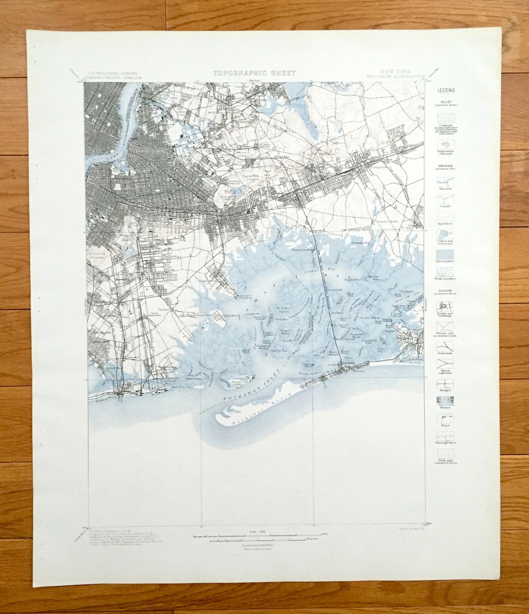 Antique Brooklyn & Queens, New York City 1901 US Geological Survey ...