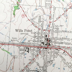 Antique Wills Point, Texas 1962 US Geological Survey Topographic Map ...