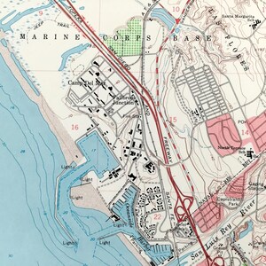 Antique Oceanside, California 1968 US Geological Survey Topographic Map ...