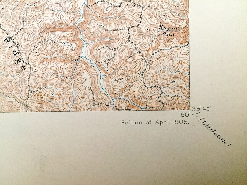 Antique Clarington, Ohio 1905 US Geological Survey Topographic Map ...