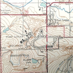 Antique Fort Logan, Colorado 1941 US Geological Survey Topographic Map ...
