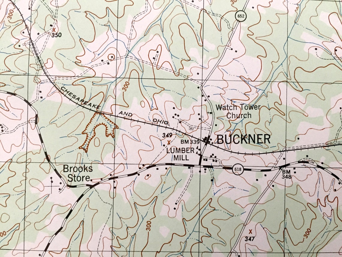 Antique Buckner Virginia 1943 US Army Topographic Map | Etsy