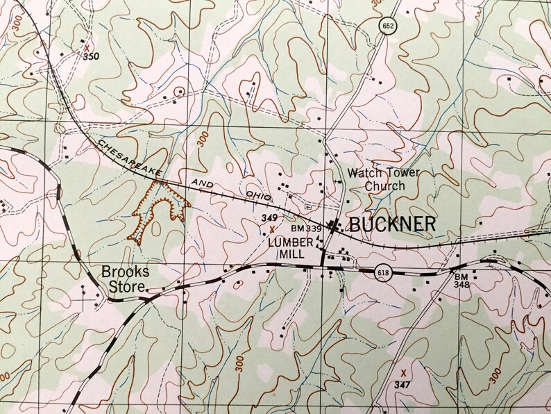 Antique Buckner Virginia 1943 US Army Topographic Map | Etsy