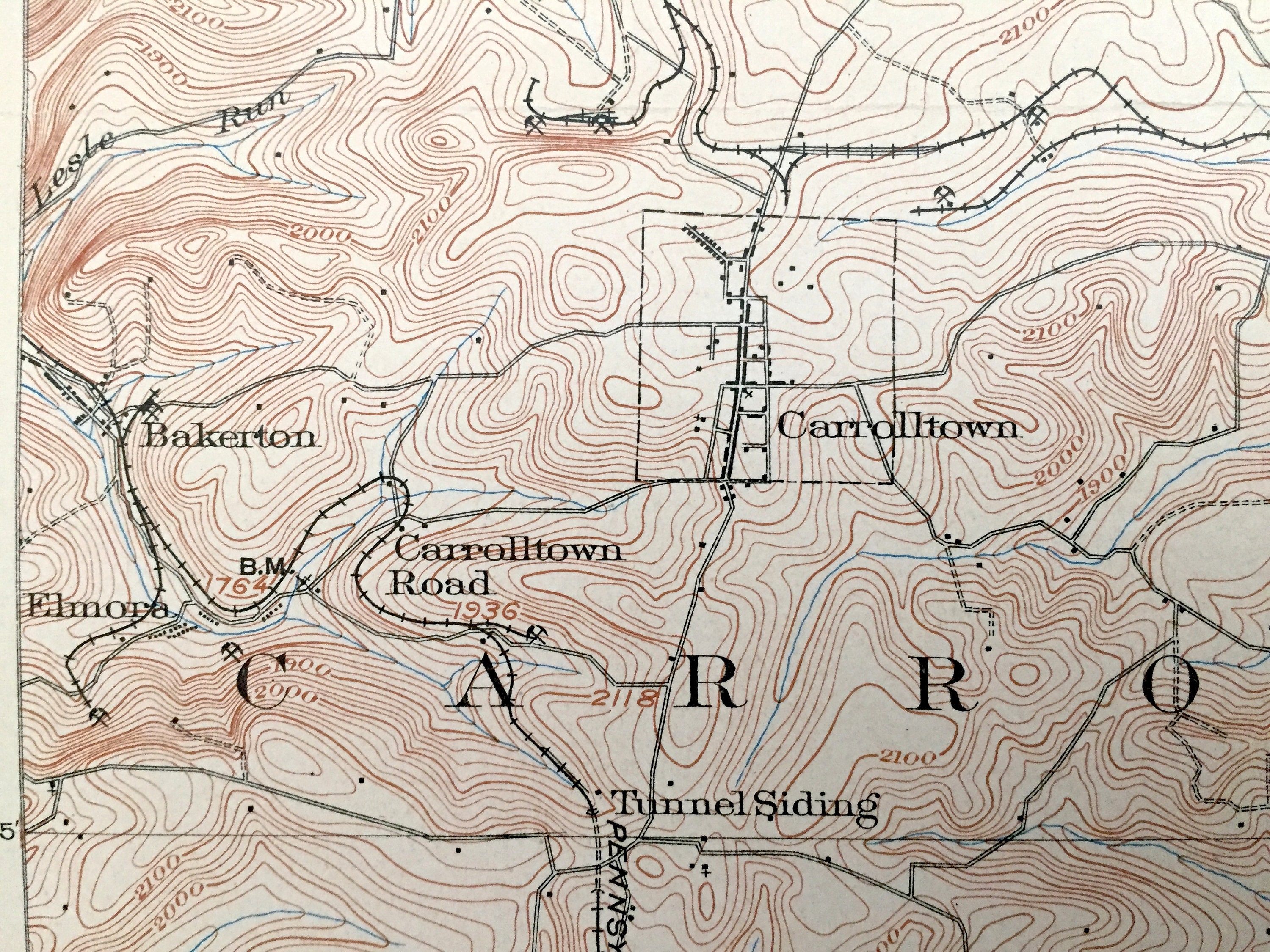 Antique Patton, Pennsylvania 1904 US Geological Survey Topographic Map ...