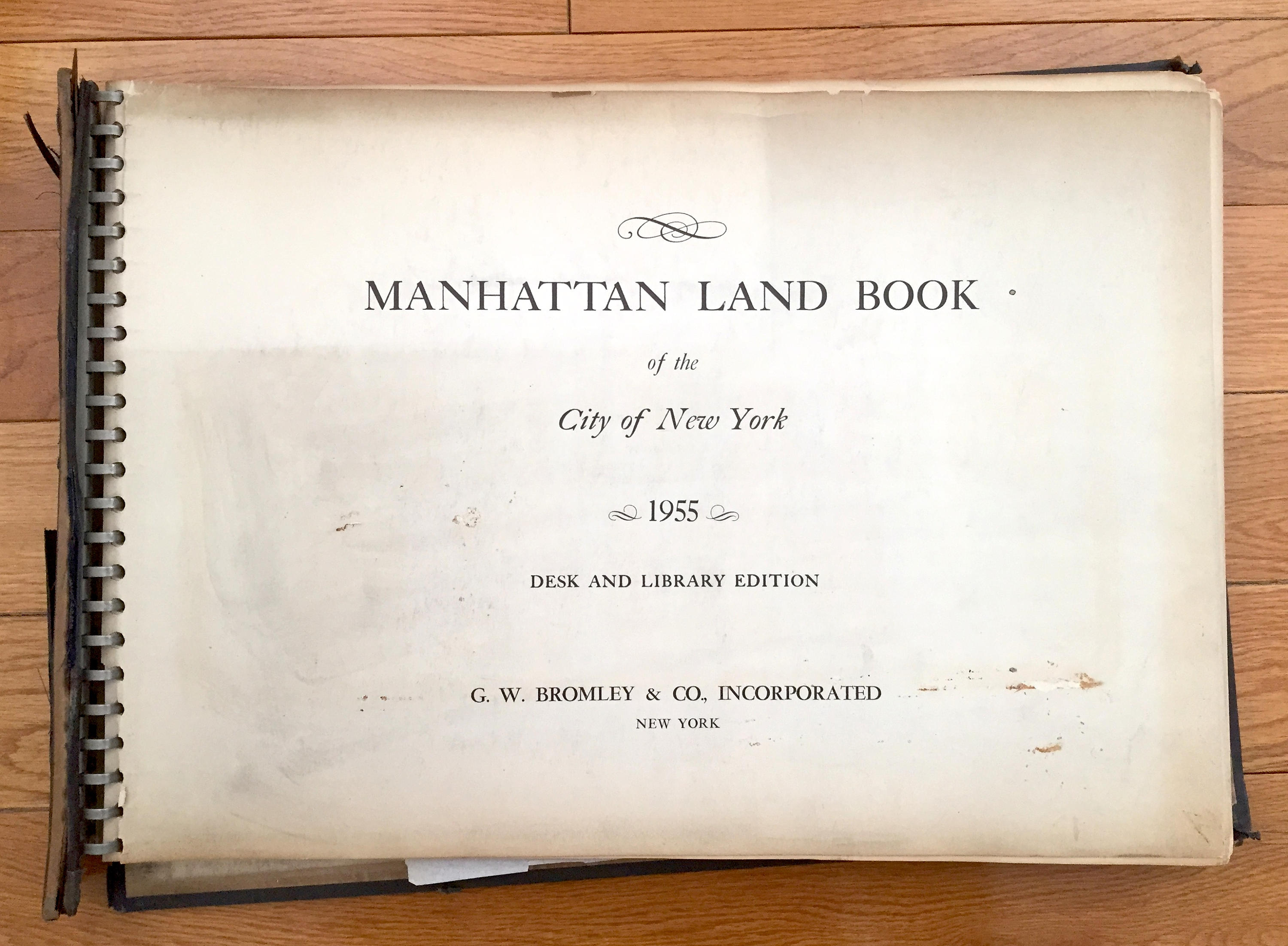 Antique Manhattan, New York City Map From Bromley's 1955 Manhattan Land ...