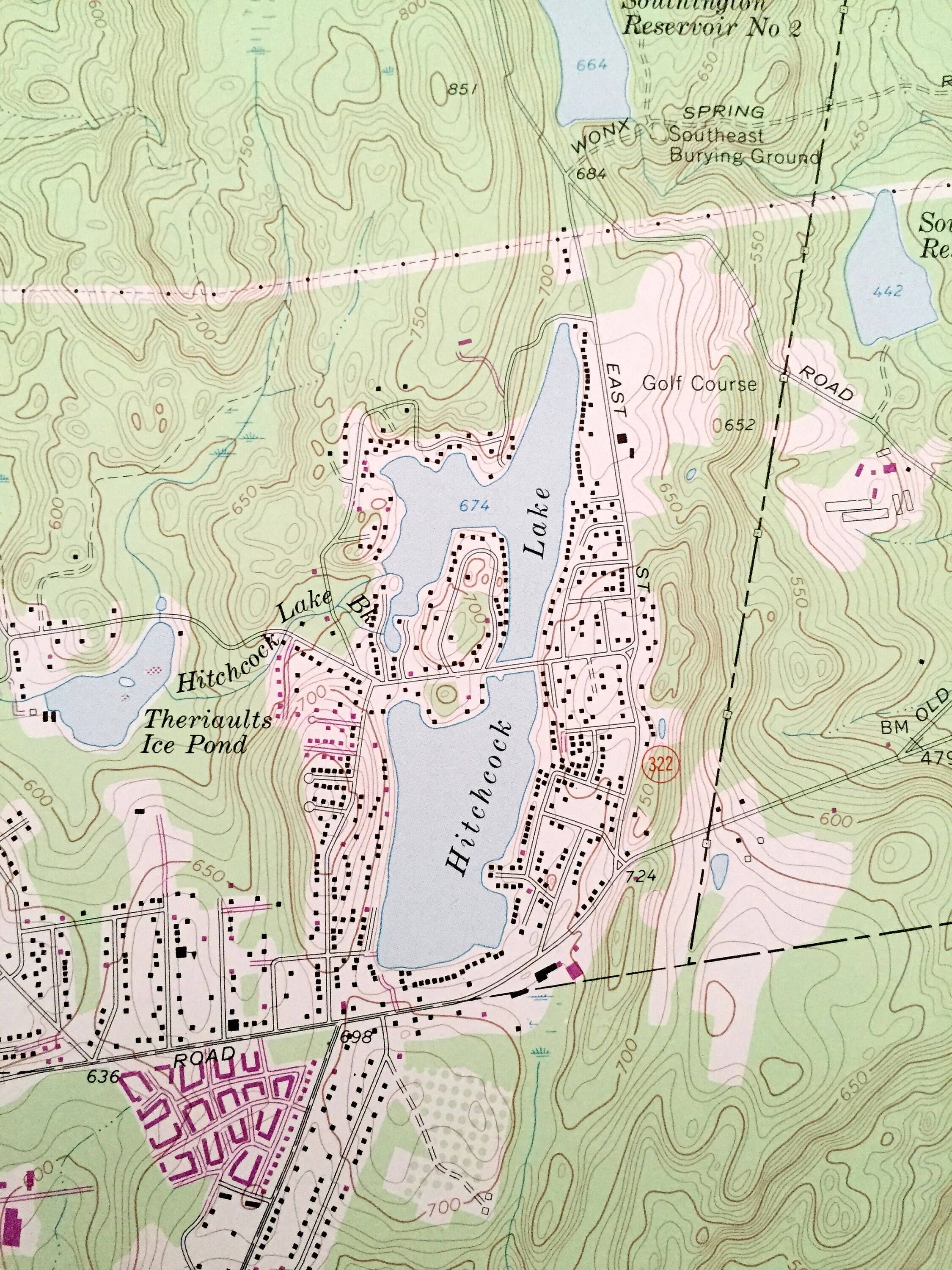 Antique Southington, Connecticut 1968 US Geological Survey Topographic ...