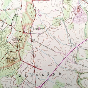 Antique Gettysburg, Pennsylvania 1951 US Geological Survey Topographic ...