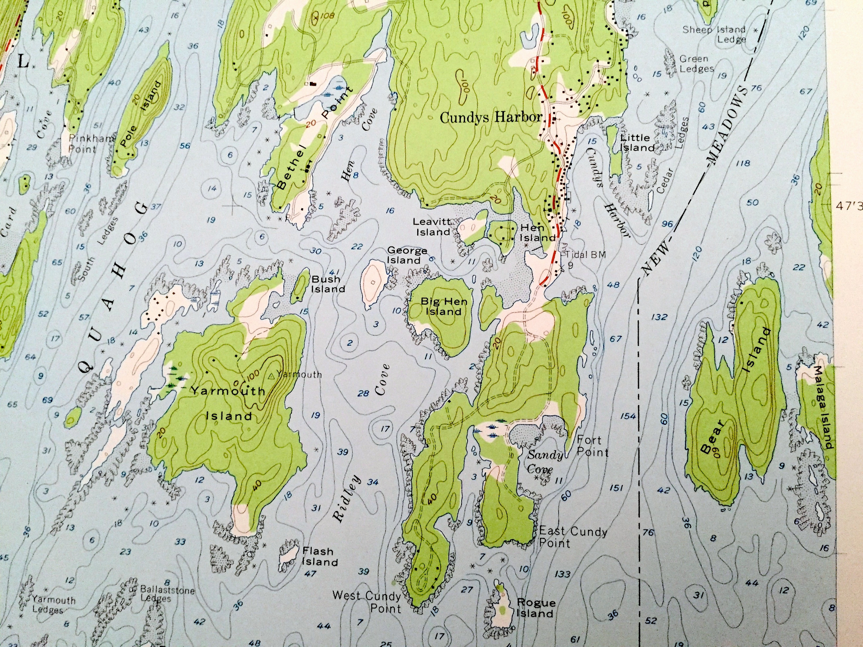 Antique Orrs Island Maine 1957 US Geological Survey | Etsy
