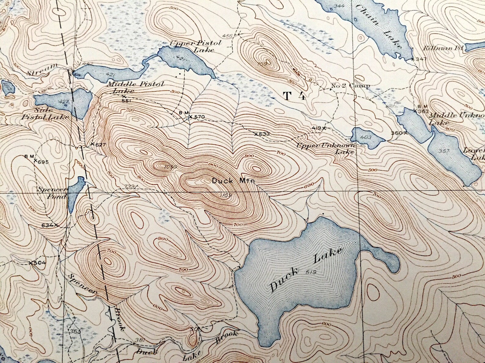 Antique Nicatous Lake, Maine 1934 US Geological Survey Topographic Map ...