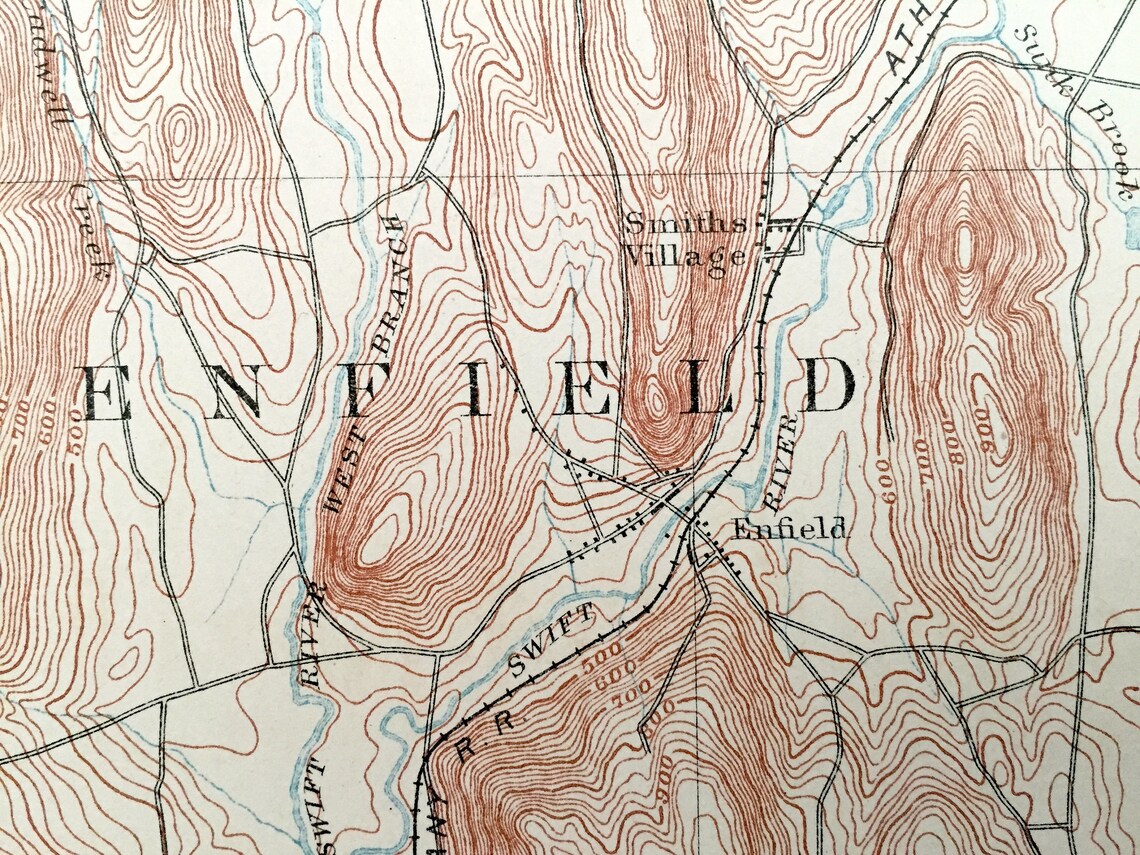 Antique Enfield Massachusetts BEFORE Quabbin Reservoir 1885 - Etsy