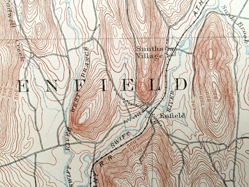 Antique Enfield Massachusetts BEFORE Quabbin Reservoir 1885 - Etsy