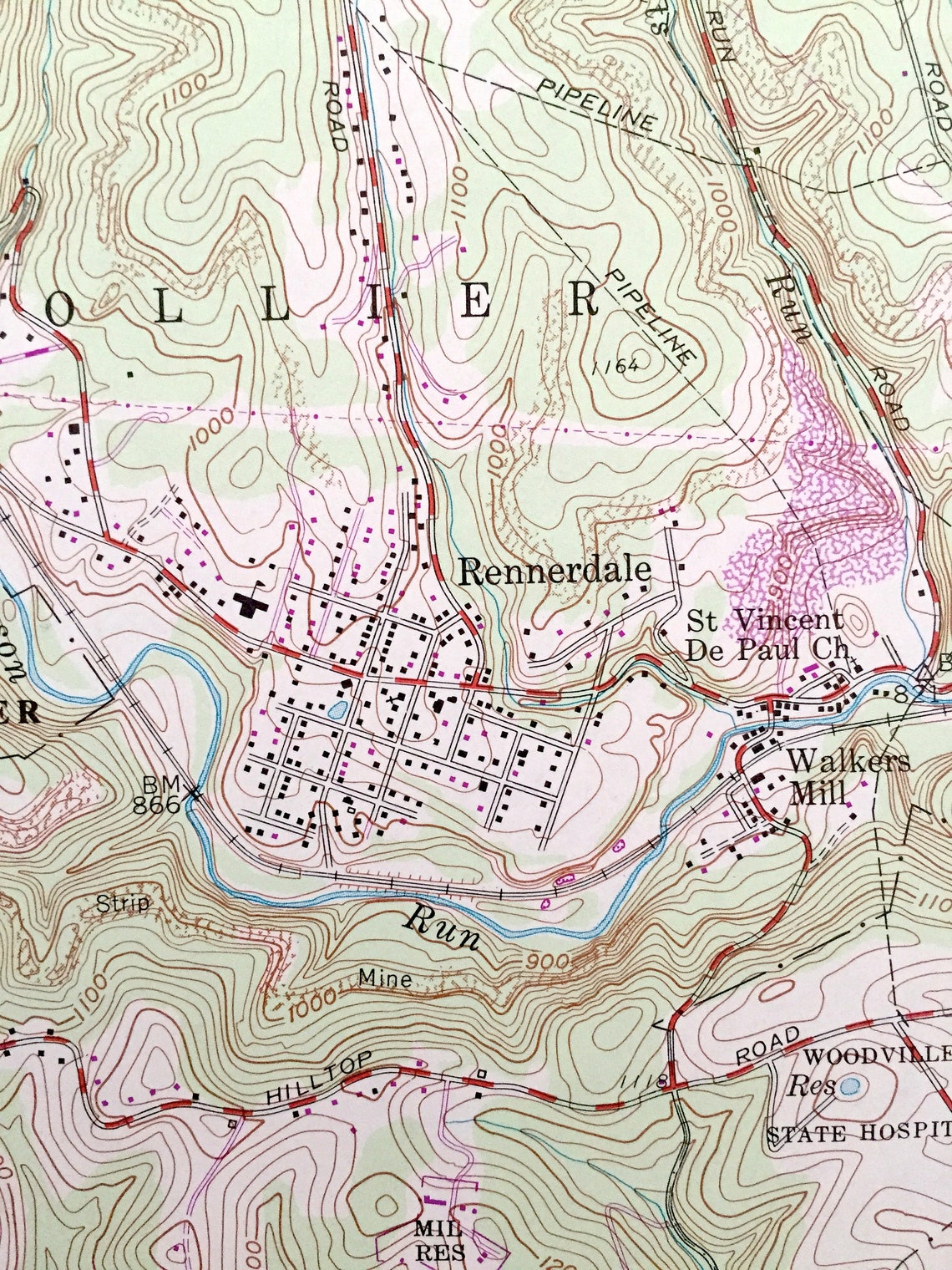 Antique Oakdale Pennsylvania 1960 US Geological Survey - Etsy