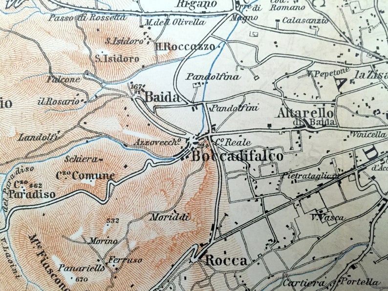 Antique 1893 Palermo Italy Map From Baedekers Guide Sicily - Etsy