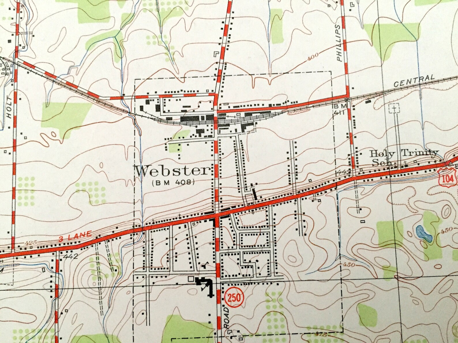 Antique Webster, New York 1952 US Geological Survey Topographic Map ...