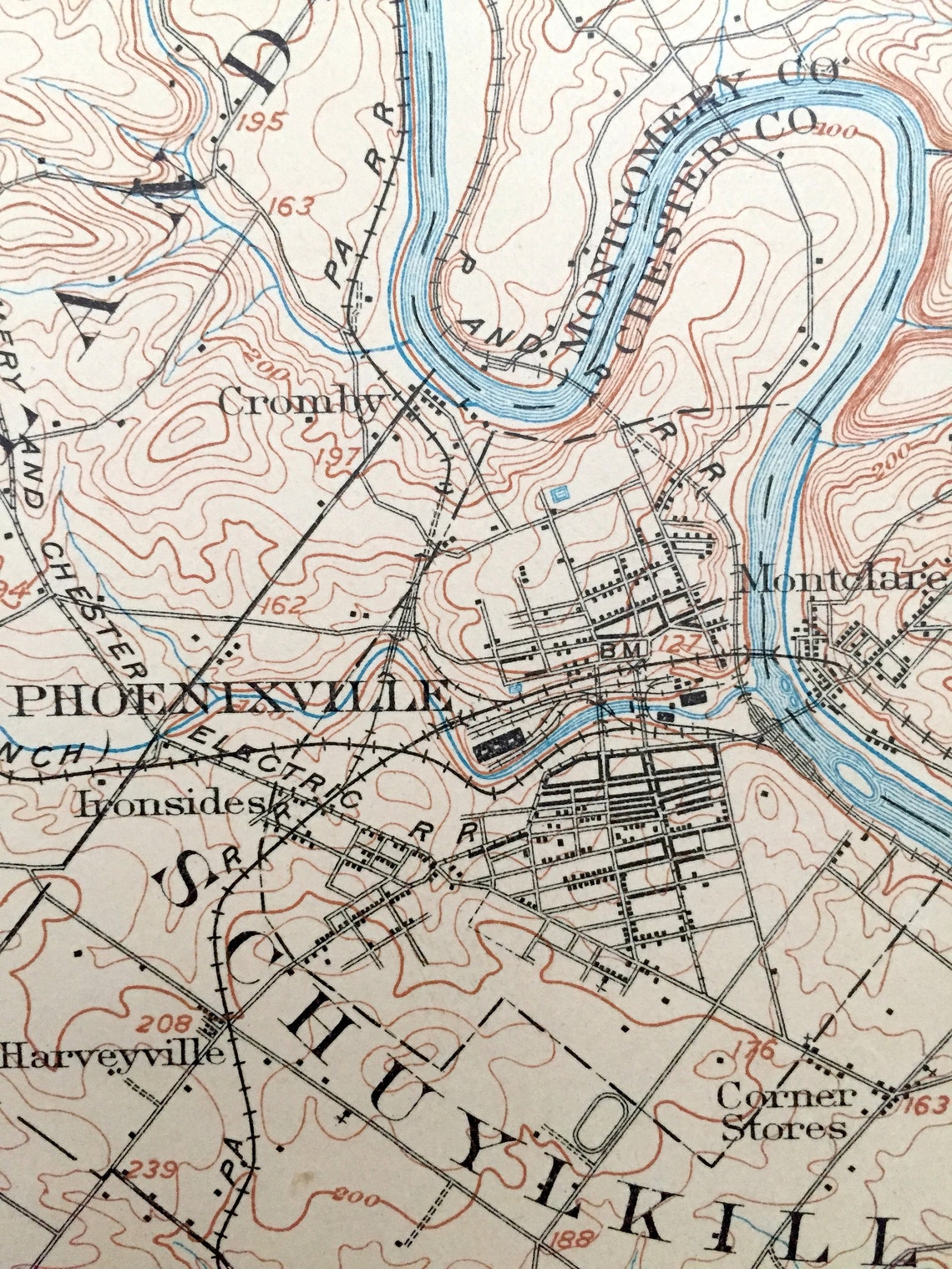 Antique Phoenixville Pennsylvania 1906 US Geological Survey | Etsy