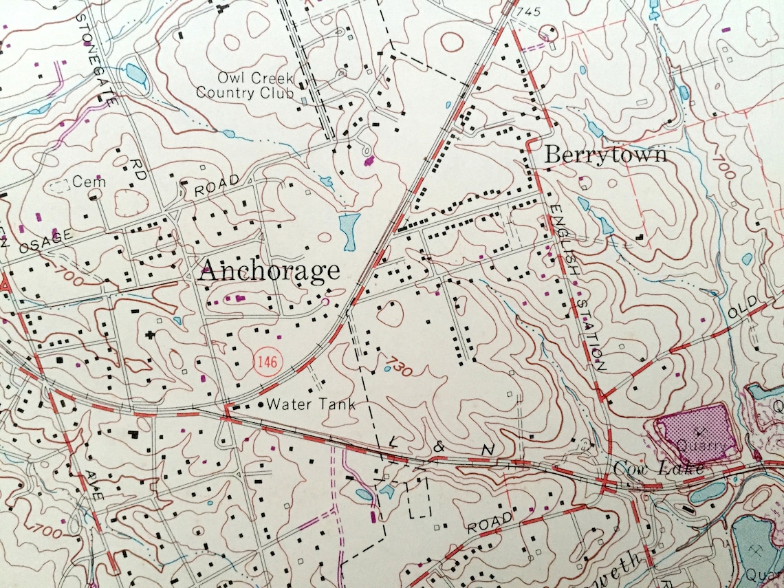 Antique Anchorage Kentucky 1965 US Geological Survey - Etsy Israel