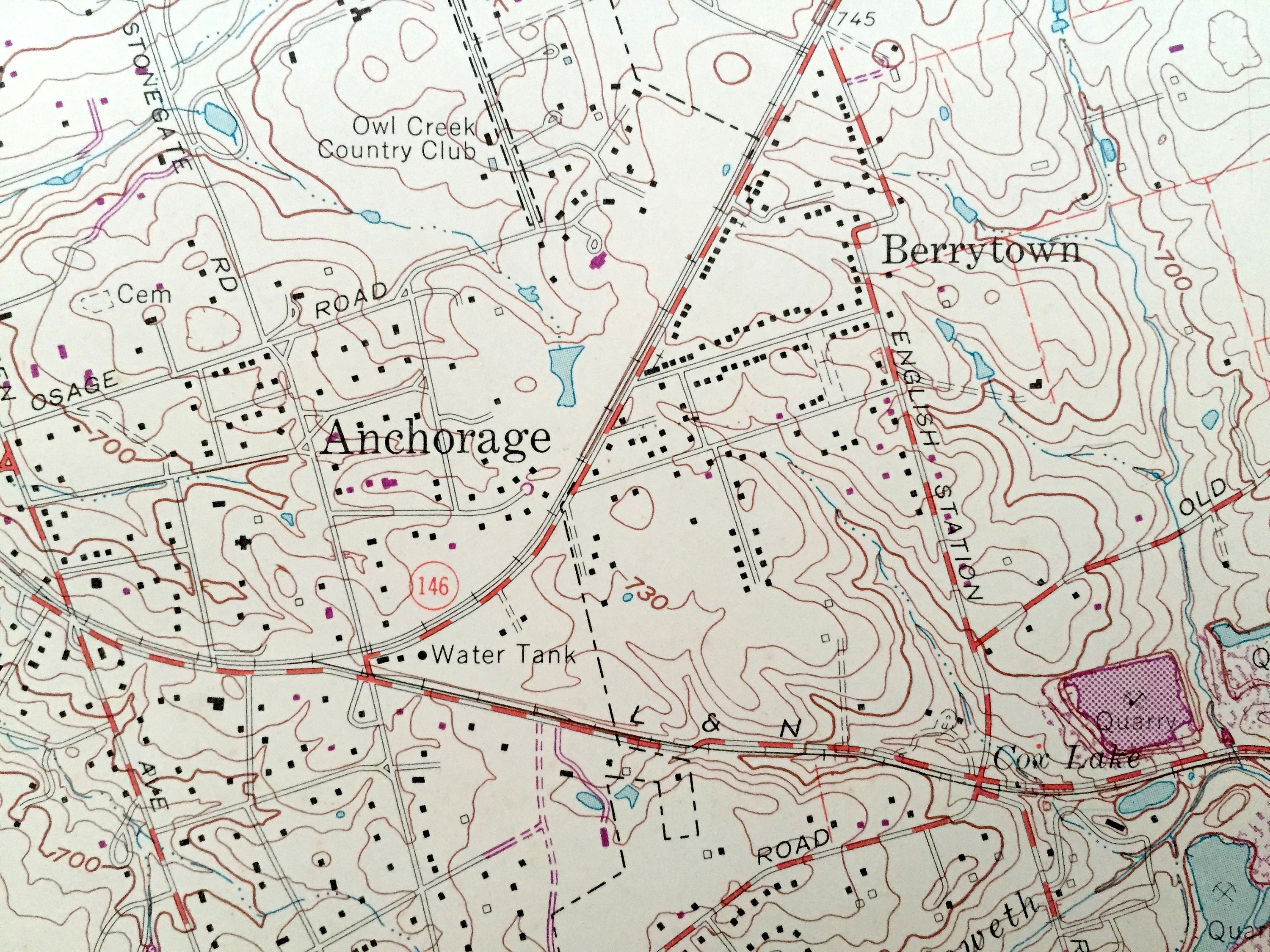 Antique Anchorage, Kentucky 1965 US Geological Survey Topographic Map ...
