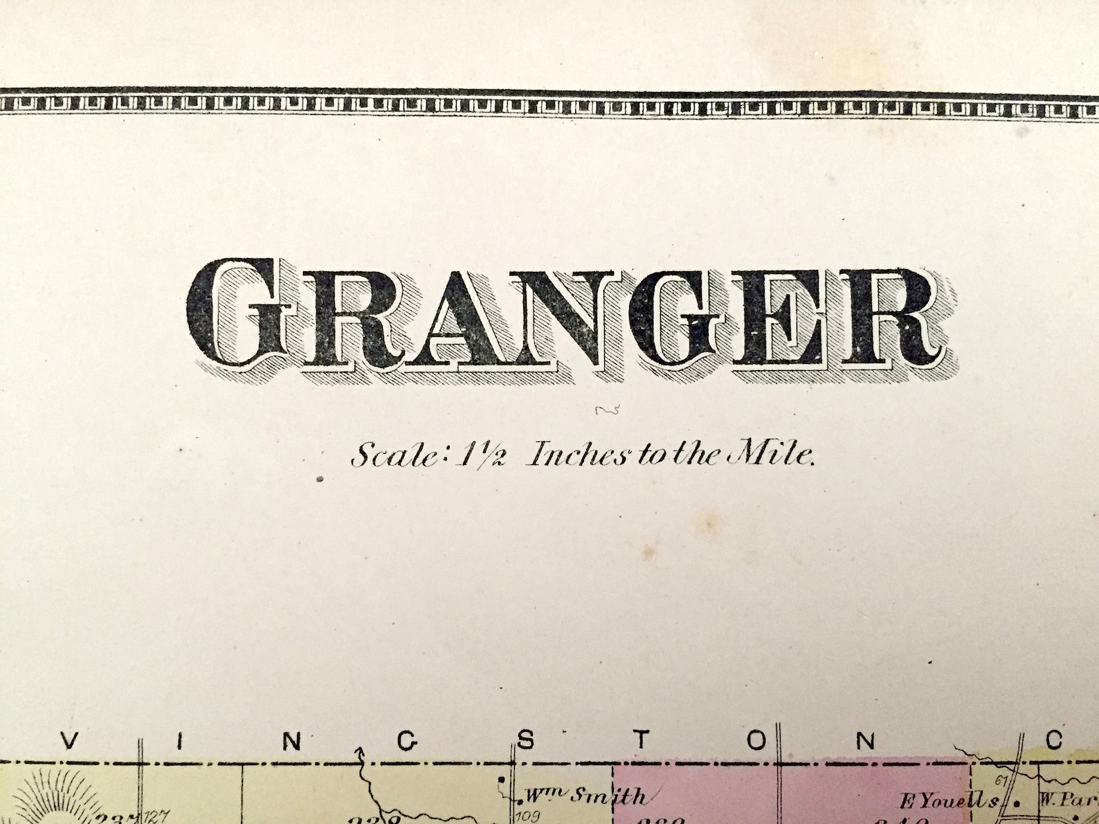 Antique 1869 Granger, New York Map From D.G. Beers Atlas of Allegany ...