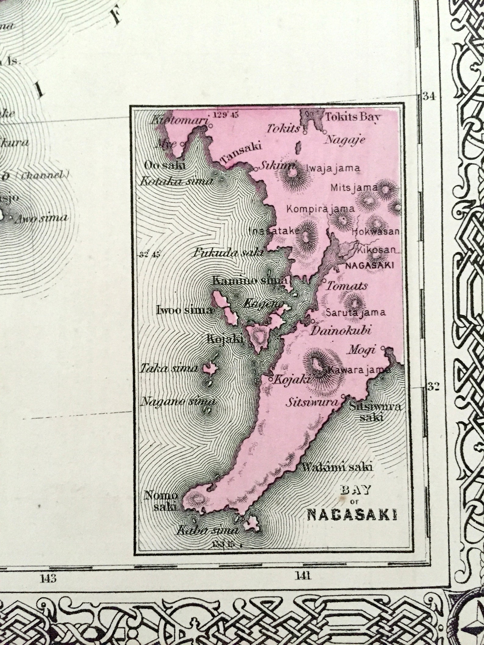 Antique 1866 Japan Map by Johnson and Ward – Tokyo, Yokohama, Osaka ...